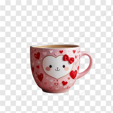 귀여운 발렌타인 데이 커피 컵 스타일은 카와이와 만화가되어야합니다 귀여운 발렌타인 데이 커피 컵 Kawaii와 Cartoonish 여야합니다 컵 Png 일러스트 및