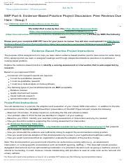 Engage In EBP Peer Review Your Nursing Practice Projects Course Hero