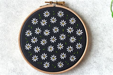 Daisy Embroidery Pattern Pdf Pattern Beginner Embroidery Etsy Uk
