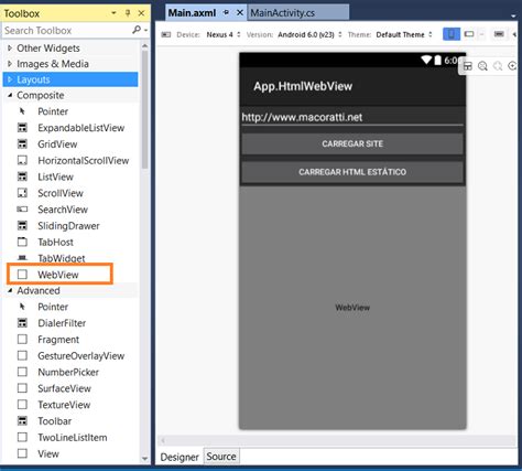 Xamarin Android Exibindo Html Com O Controle Webview