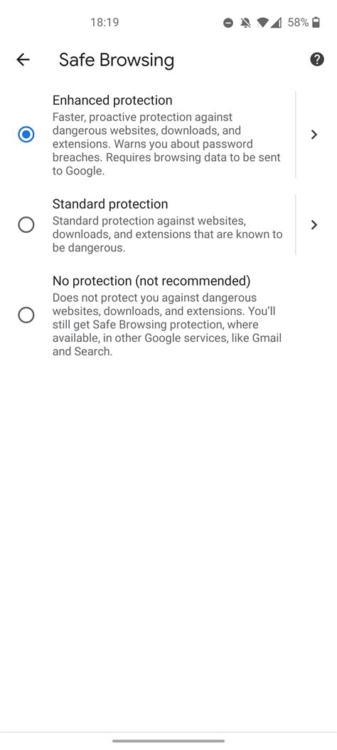 surf the web more securely on chrome for android by activating enhanced