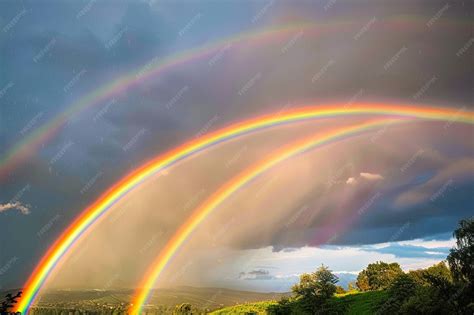 Premium Photo Chase The Elusive Phenomenon Of A Triple Rainbow A