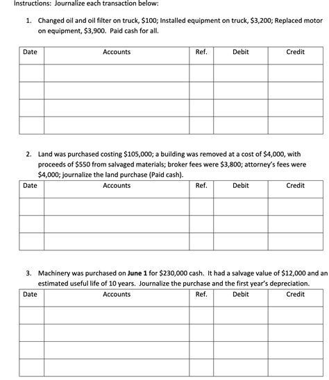 Solved Instructions Journalize Each Transaction Below 1