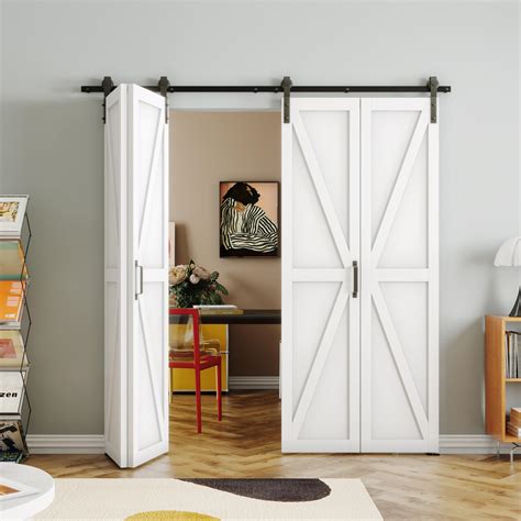 Solrig Bi Fold Sliding Barn Door 72（36 X2） X 84 K