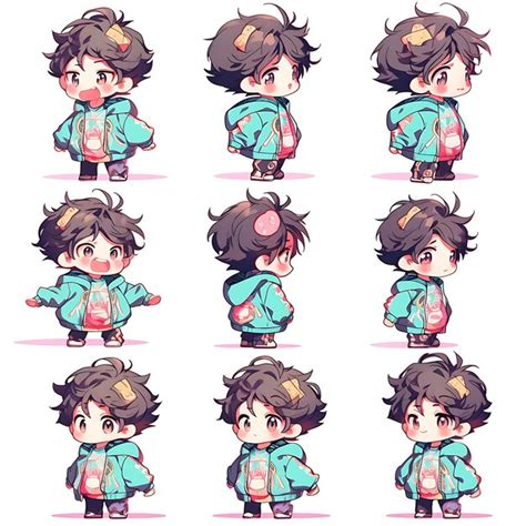 Premium Photo Character Of Male Chibi Kawaii Web Developer Geek Chic