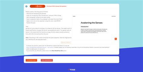 Tosa Wordpress Skills Certification Exam