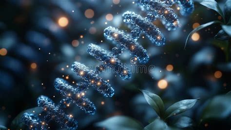 Exploring Molecular Structures In A Lush Natural Environment Stock