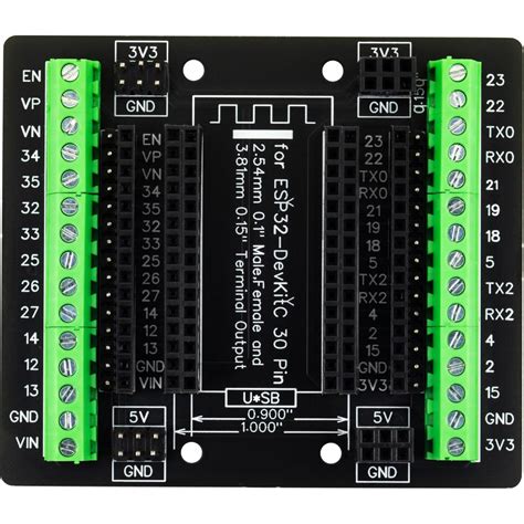 Jp Esp32ブレークアウトボード 30ピン Gpio 1 To 3拡張ボード 381mm 015インチ 端子ブロック Esp32モジュール Esp Wroom