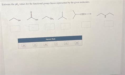 Solved Estimate the pK, values for the functional group | Chegg.com