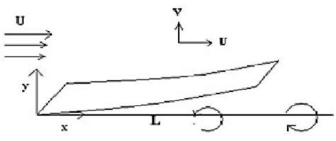 Schematic Representation Of A Flapping Plate Indicating Vortex Shedding