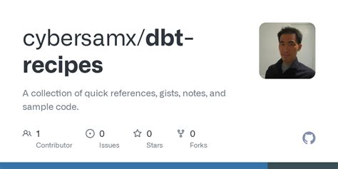 GitHub Cybersamx Dbt Recipes A Collection Of Quick References Gists Notes And Sample Code