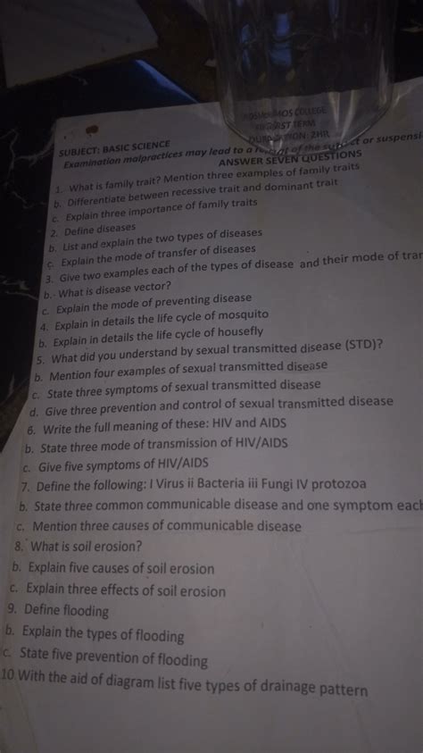 Subject Basic Science Examination Malpractices May Lead To A Rest Of The