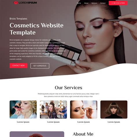 Cosmetics Website Template Bricks Templates