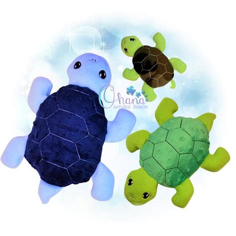 Tutar Turtle Stuffie Embroidery Design Ohana Applique Designs