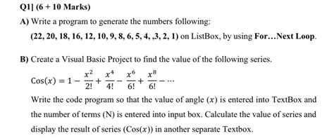Solved Q1 6 10 Marks A Write A Program To Generate The