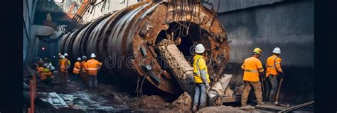 Underground Pipeline Tunnel Depicting The Complex Engineering Required For Its Construction And