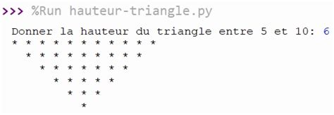 afficher triangle bac pratique 2009 algorithme python