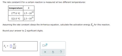 [solved] The Rate Constant K For A Certain Reaction Is Me