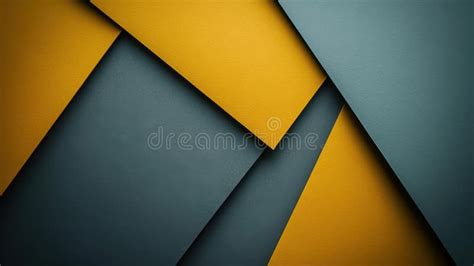 Overlapping Geometric Planes In Shades Of Gold And Slate With Depth And