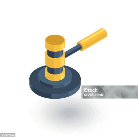 경매 망치 법과 정의 기호 평 결 등각 투영 평면 아이콘입니다 3 차원 벡터 3에 대한 스톡 벡터 아트 및 기타 이미지 3 3차원 형태 개념 기호 Istock
