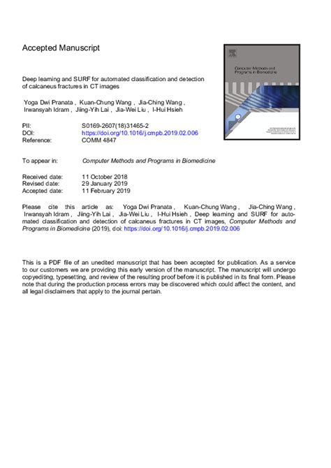 Pdf Deep Learning And Surf For Automated Classification And Detection Of Calcaneus Fractures