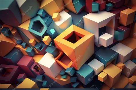 Premium Photo Colorful Abstract Cube Background