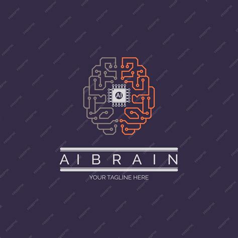 브랜드 또는 회사를 위한 두뇌 Ai 집적 회로 마이크로칩 Cpu Ai 스마트 칩 로고 디자인 템플릿 프리미엄 벡터