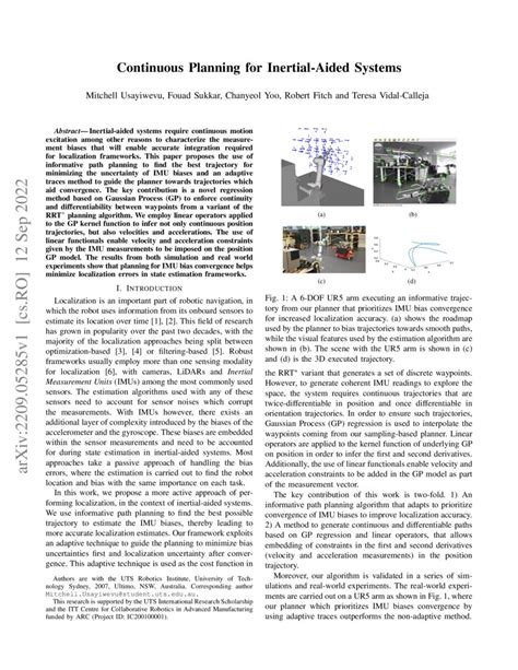 Continuous Planning For Inertial Aided Systems Deepai