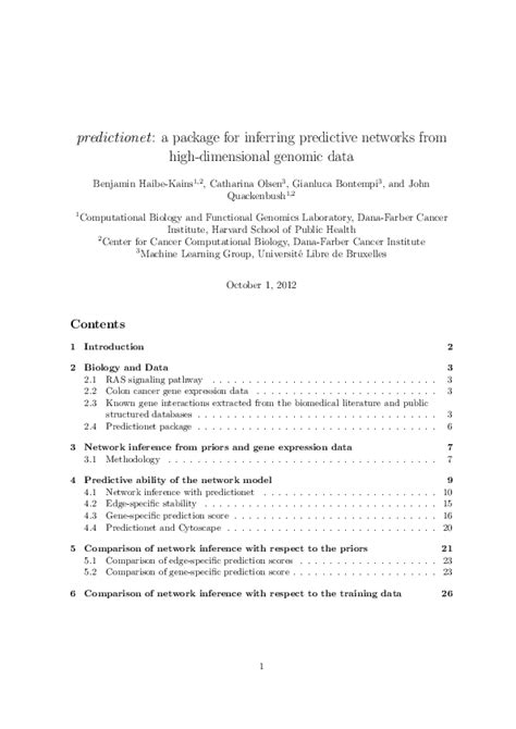 pdf predictionet a package for inferring predictive networks from