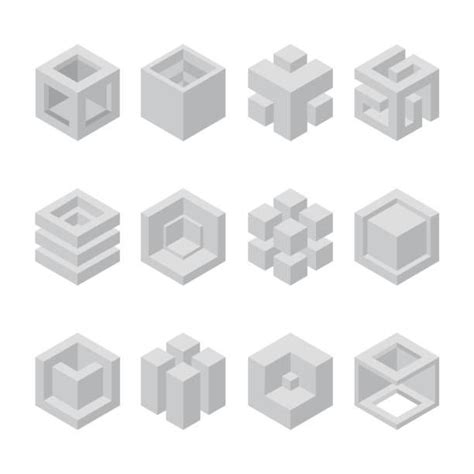 Cube Design Elements Set Vector Arte De Formas Geométricas Elementos De Design Vetores