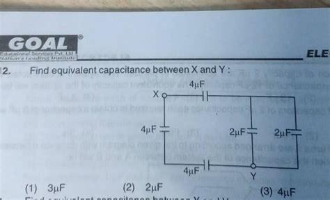 2 Find Equivalent Capacitance Between X And Y 1 3μf 2 2μf 3 4μf