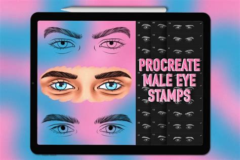 Procreate Male Eye Stamps Procreate Eyes Brushes