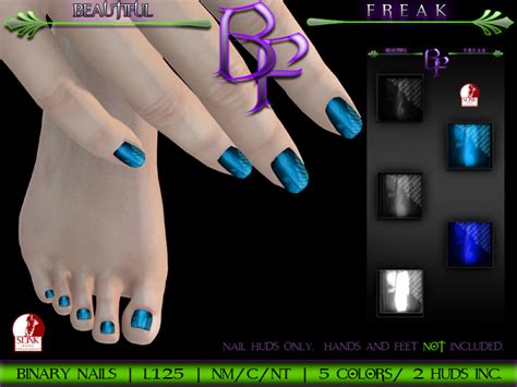 Second Life Marketplace Beautiful Freak Binary Nails Bbgrw