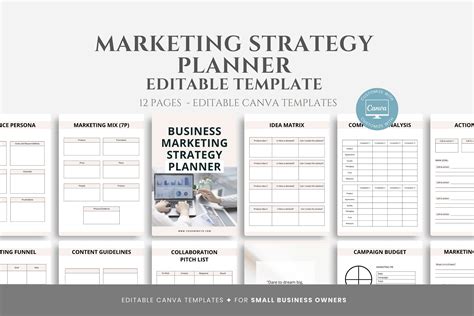 Editable Marketing Strategy Planner Template Business Marketing