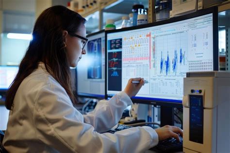A Researcher Analyzing Data On A Large Computer Monitor Ai Generated