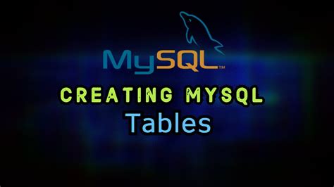 Creating Tables In Mysql Database YouTube