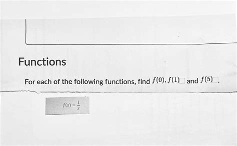 Functionsfor Each Of The Following Functions Find
