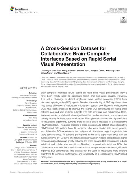 Pdf A Cross Session Dataset For Collaborative Brain Computer Interfaces Based On Rapid Serial