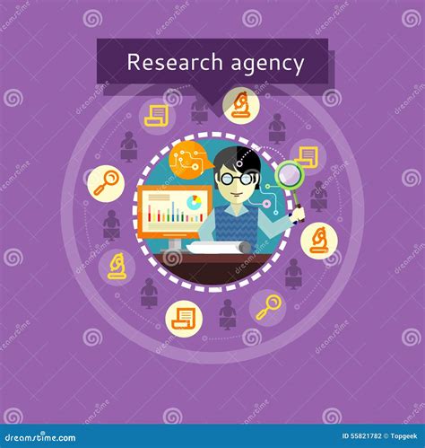 Employee With Magnifying Glass Analysis Stock Vector Illustration Of Glass Development 55821782