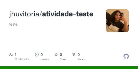 GitHub Jhuvitoria Atividade Teste Teste