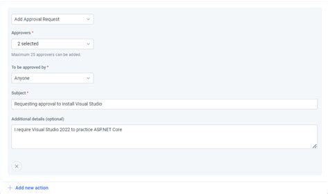 how to automatically add a approval request using update ticket trigger