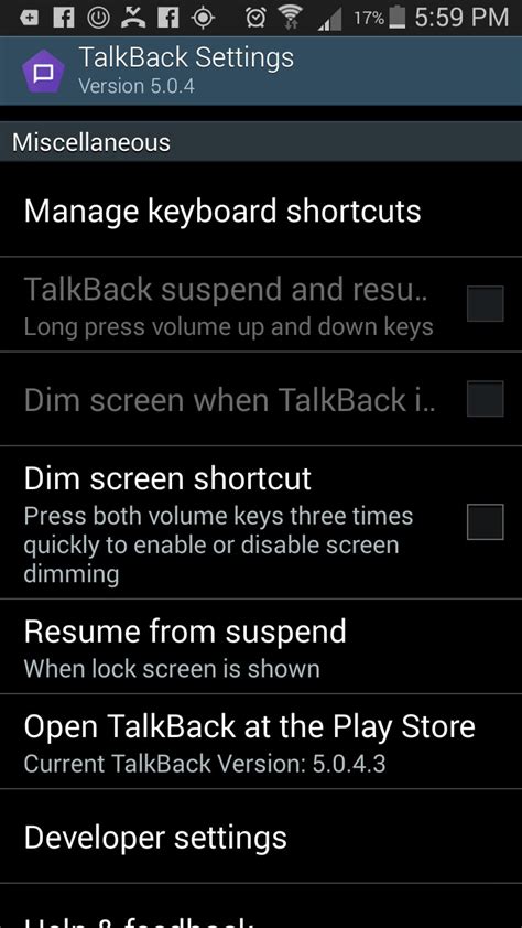 Accessibility Hardware Key Combinations To Enabledisable Talkback