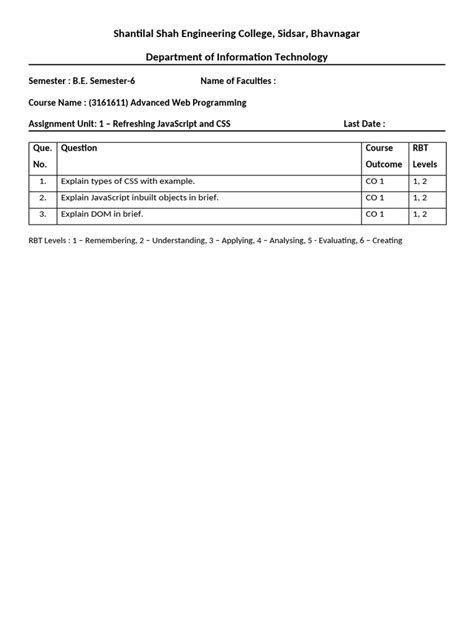 Advanced Web Programming Assignments Sja Ssec Pdf Computer