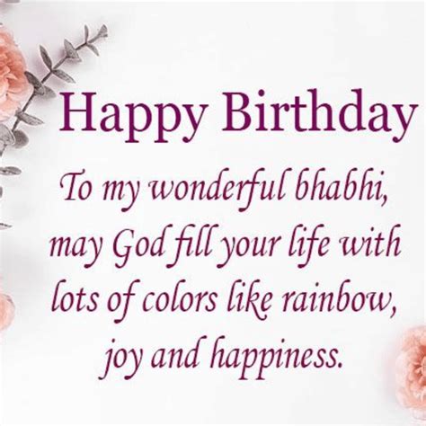 Happy Birthday Bhabhi Messages Quotes Wishes And Images The