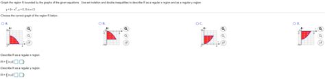 solved graph the region r bounded by the graphs of the given