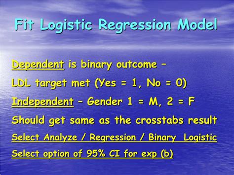 Ppt Assessing Binary Outcomes Logistic Regression Powerpoint Presentation Id 2962891