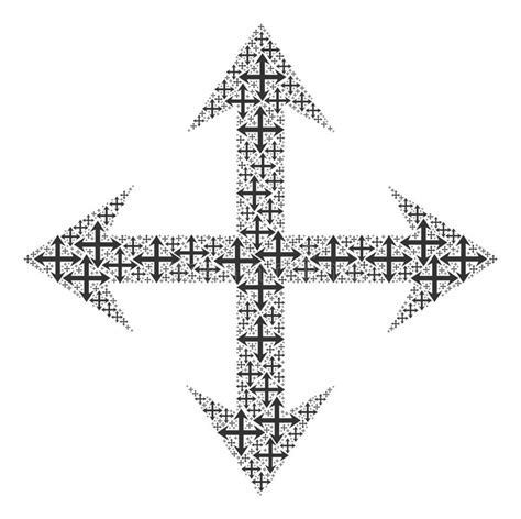 Expand Arrows Recursive Composition Of Itself Icons Stock Vector