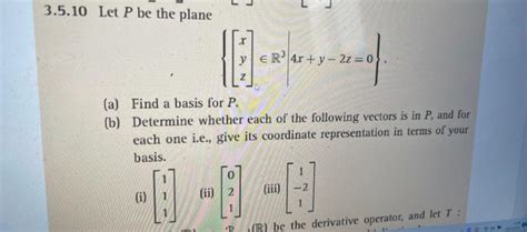 Solved Let P Be The Plane XyzR X Y Z Chegg