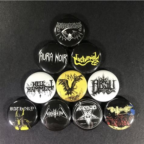 Black Thrash Metal 1” Button Set Set Includes All Depop