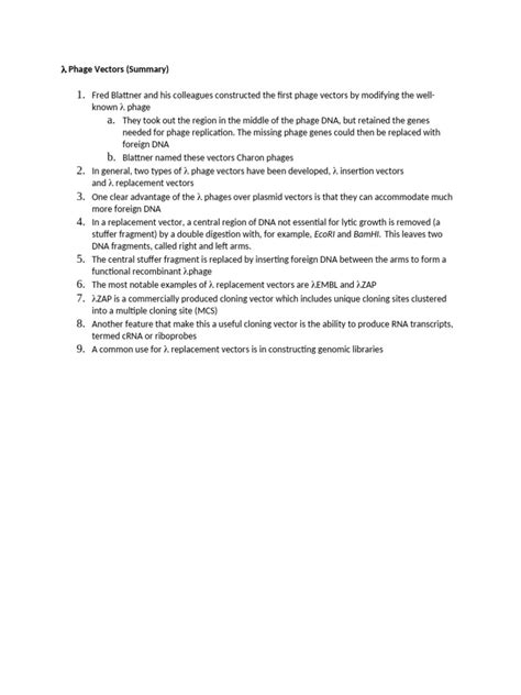 Lesson 198 Lambda Phage Vectors Pdf